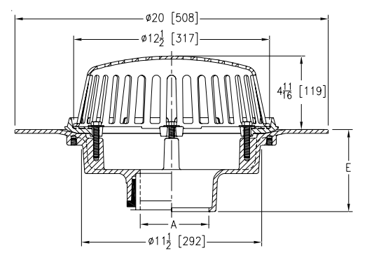 Zurn Z100-DX Roof Drain Low-Silhouette Dome
