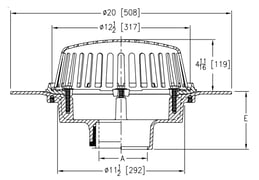 Zurn Z100-DX Roof Drain Low-Silhouette Dome