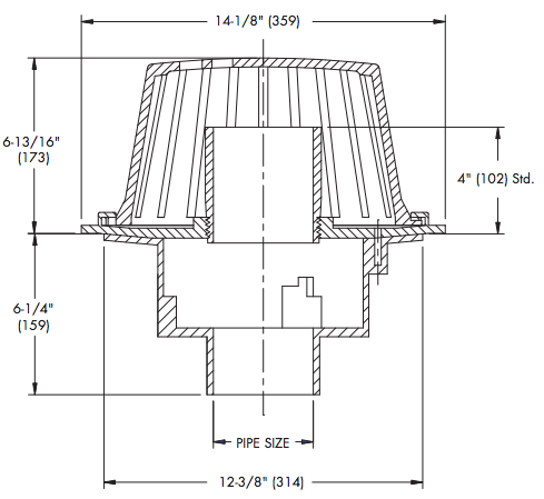 Watts RD-100-W Overflow Roof Drain Specs