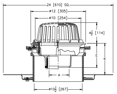 Zurn Z121-DR Roof Drain - Top-Set Drain Riser