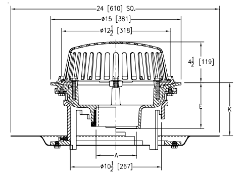 Zurn Z100-DE Roof Drain Top-Set Drain Extension