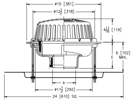 Zurn Z100-EB Roof Drain | Top-Set Adjustable Extension Assembly