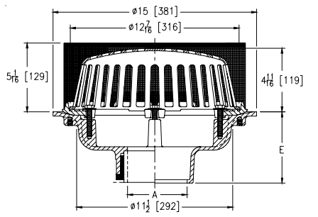 Zurn Z100-SS Roof Drain Stainless Mesh Screen Over Dome