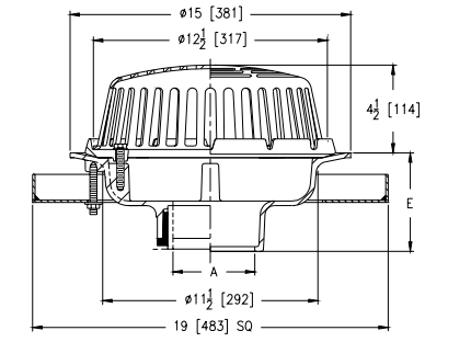 Zurn Z100-AC Roof Drain Angular Underdeck Clamp