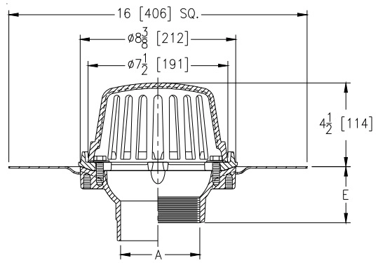Zurn Z125-R Roof Drain - Roof Sump Receiver